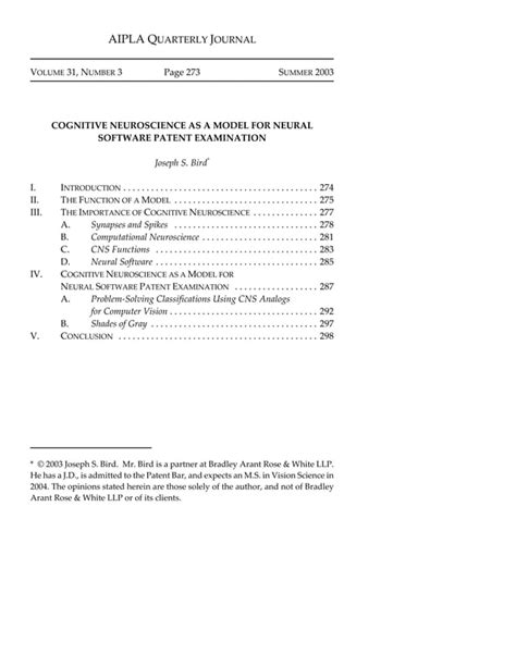 Cognitive Neuroscience Model Neural Software Patent Examination Pdf