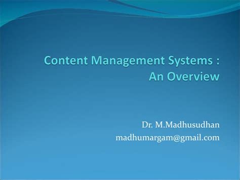 Cms An Overview Ppt Web Development Internet