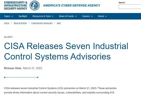 Jan Hof On Linkedin Cisa Releases Seven Industrial Control Systems Advisories