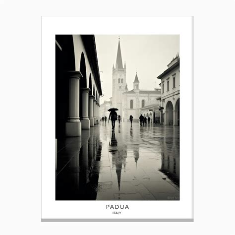 Poster Of Padua Italy Black And White Analogue Photography 4 Canvas