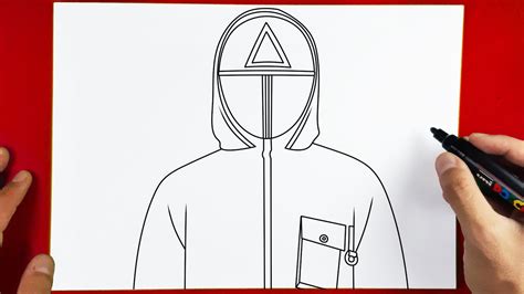 How To Draw Squid Game Workers Mask Squid Game Drawing Youtube