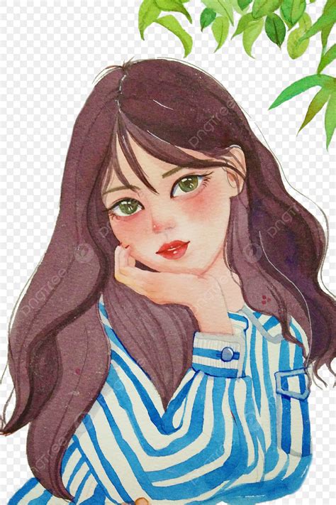 مروحة أدبية رسم مرسومة باليد فتاة تيودور جميل قميص الطويل فتاة