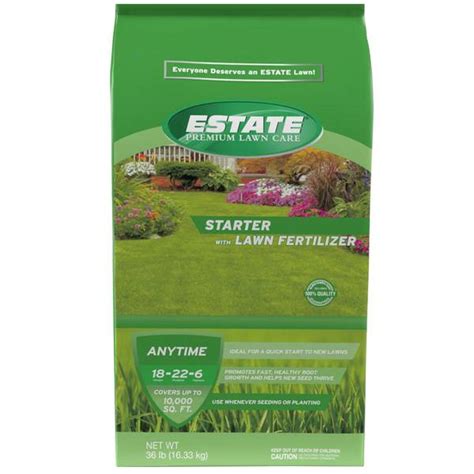 Estate 10 000 Sq Ft 36 Lb Premium Starter Plus 18 22 6 Fertilizer