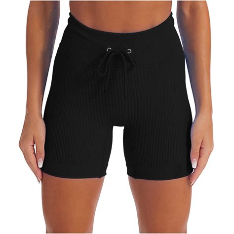 Rqyyd Reduced Biker Shorts For Women Drawstring High Waisted Workout