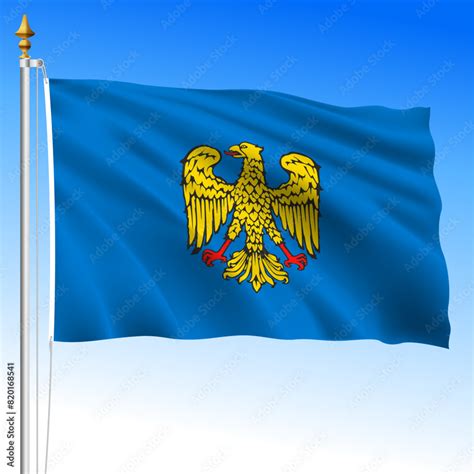 Friuli Venezia Giulia Waving National And Historical Flag Of The