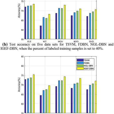Test Accuracy On Five Data Sets For Tsvm Fdbn Ngldbn And Igefdbn