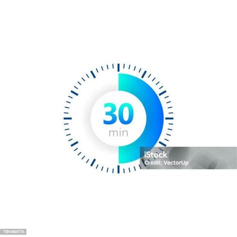30 Menit Ikon Vektor Stopwatch Timer Digital Jam Dan Menonton Timer