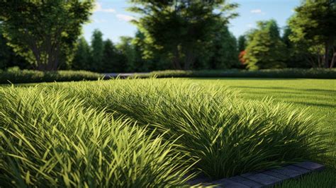 Hyper Realistic Tall Fescue Grass Texture For Landscape Design Stock
