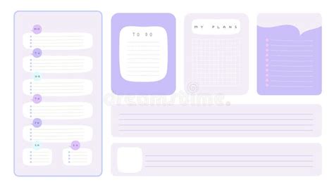 Diary Pages Planners And Notes Paper Sheets Cute Girly Style Simple