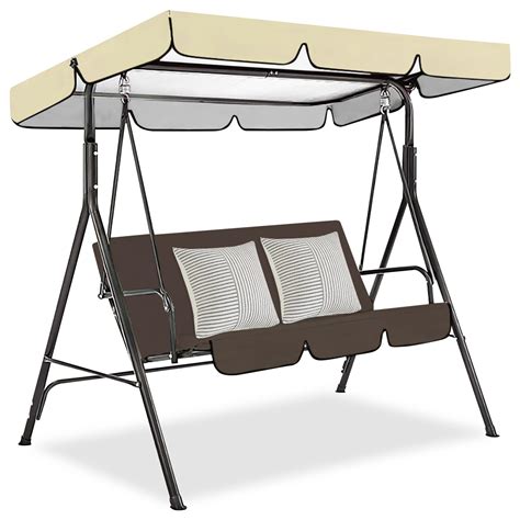 Patio Swing Canopy For 3 Seat Swingswaterproof And Sunproof Porch Swing
