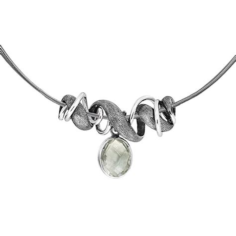 77014186 Rabinovich Classy Curl Oxideret Sterling Sølv Halskæde Med
