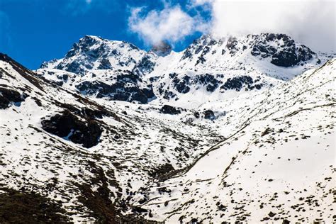 Beautiful Shot Of Yumesamdong Zero Point In Sikkim India Stock Image