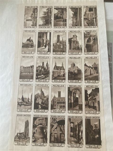 belgium 1930 private issue mechelen complete sheet of 25