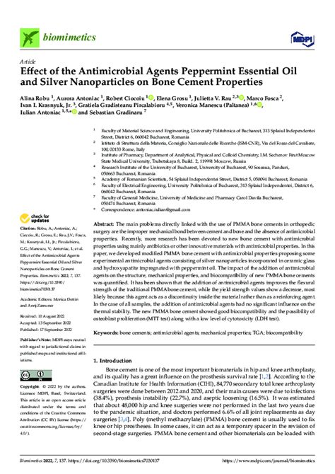 Pdf Effect Of The Antimicrobial Agents Peppermint Essential Oil And