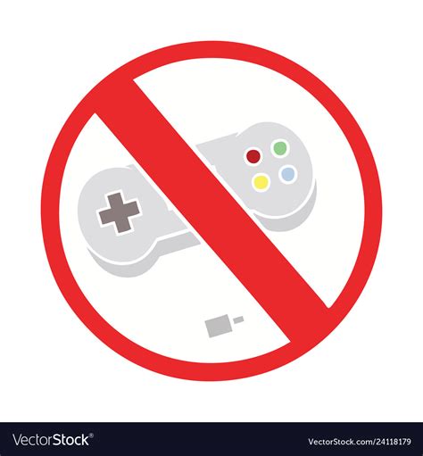 Flat Color Retro Cartoon No Gaming Allowed Sign Vector Image