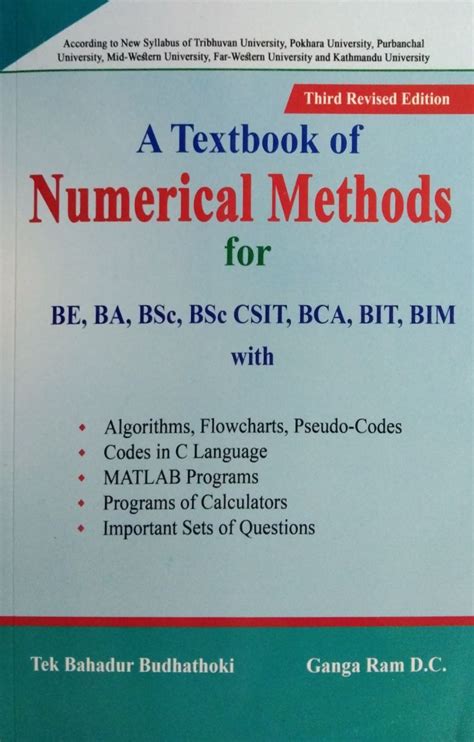 A Textbook Of Numerical Methods Heritage Publishers And Distributors