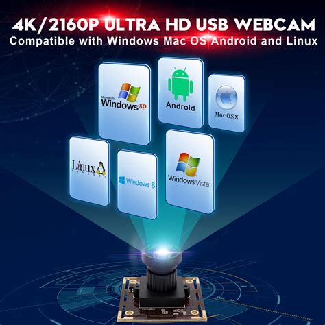 ELP Wide Angle No Distortion USB Camera Module 4K 38402160 CMOS IMX415
