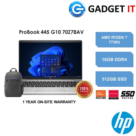 Hp Probook G Z Av Notebook Ryzen U Gb Gb Ssd Fhd Amd Radeon Graphics