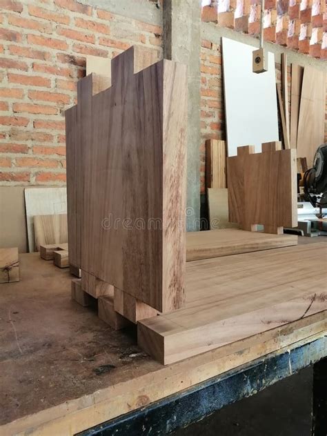 Wood Piece With Dovetail Attachment Dovetail Joint On Working Table