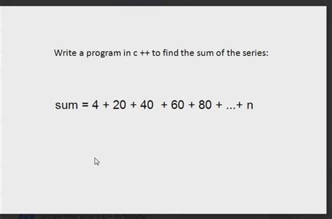 Solved Write A Program In C To Find The Sum Of The Series Chegg Com
