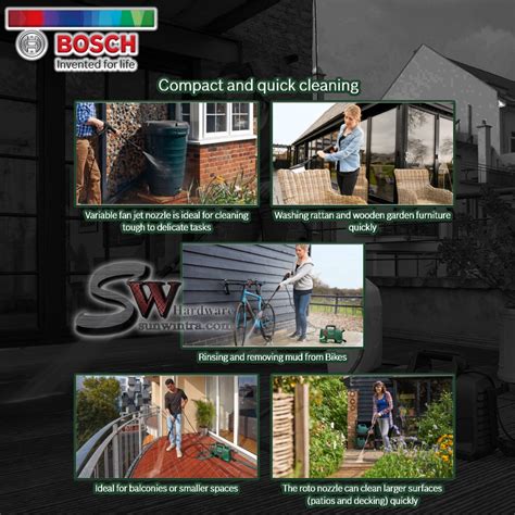 Combo Bosch Easy Aquatak 110 110bar Pressure Washer 1300w 5m10m