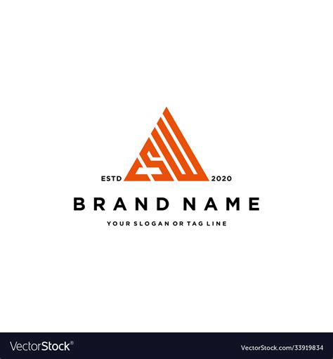Letter Csw Logo Design Royalty Free Vector Image