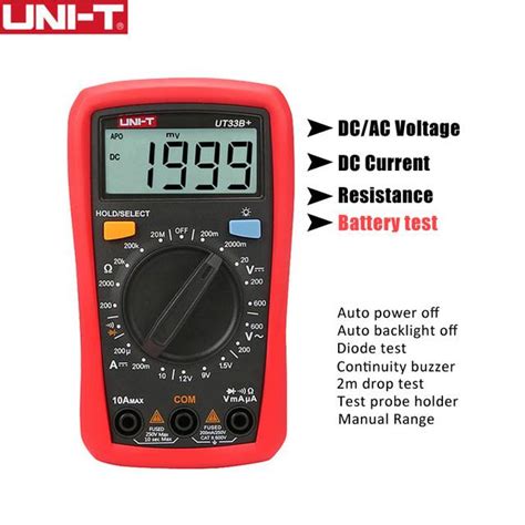Uni T Ut33c เครื่องวัดความต้านทานมัลติมิเตอร์ ขนาดฝ่ามือ มีไฟแบ็คไลท์ หน้าจอ Lcd Ac Dc 2mf