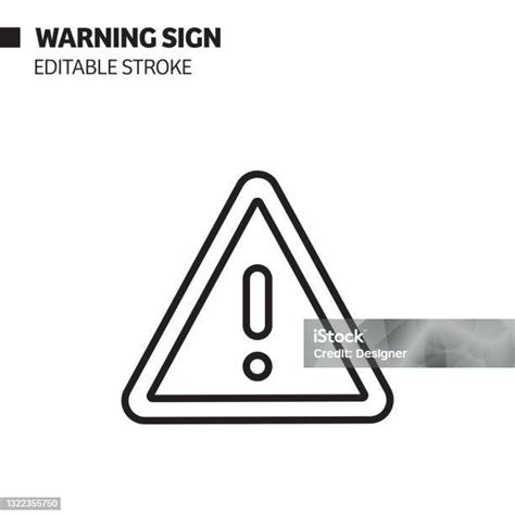 Icône De Ligne De Signe Davertissement Illustration Du Symbole