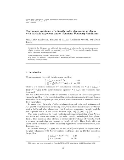 Pdf Continuous Spectrum Of A Fourth Order Eigenvalue Problem With