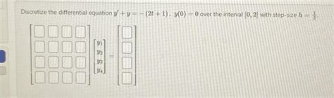 Discretize The Differential Equation Chegg