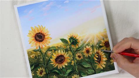 Sunflower Painting Tutorial Acrylic At Rickey Park Blog