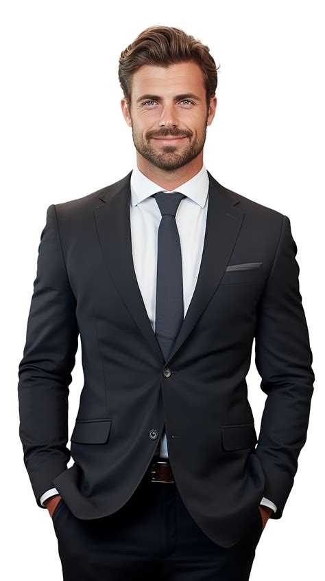 Ai Generated Handsome Man Wearing Formal Suit Transparency Background