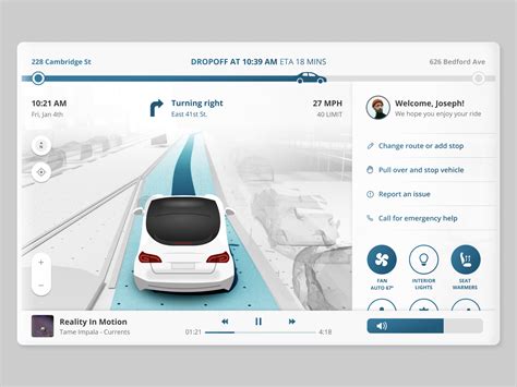 In Car User Interface For A Self Driving Ride By Akhil Dakinedi On Dribbble