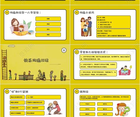 黄色卡通风格有效的亲子沟通培训课件ppt模板下载 觅知网