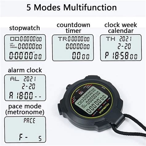 Digital Sports Stopwatch 10lap Split Memory Stop Grandado