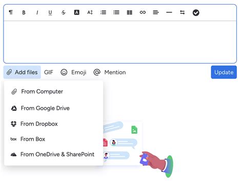 add integration to add files dropdown under rich text monday apps