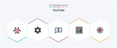 Youtube FilledLine Icon Pack Including Setting Picture Chat Ui Document Vector