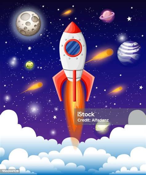 開放書的向量例證與空間元素太陽系太空梭行星星地球彗星平面式向量的想像力概念向量圖形及更多冒險圖片 冒險 卡通 圖示 Istock