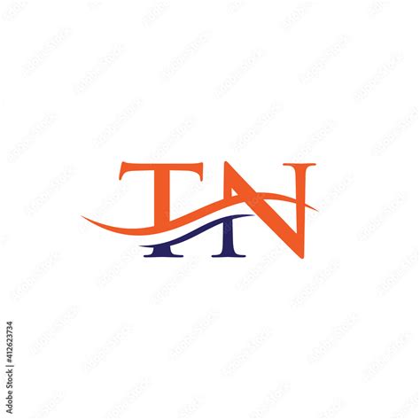 Monogram Letter Tn Logo Design Vector Tn Letter Logo Design With Modern Trendy Stock Vector