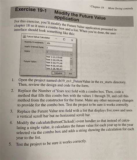 solved please need help on exercise 19 1 modify the future