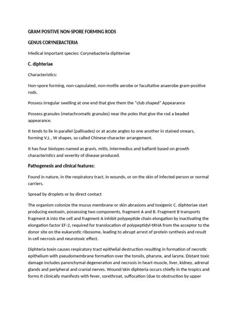 Gram Positive Non Spore Forming Rods Pdf Microbiology
