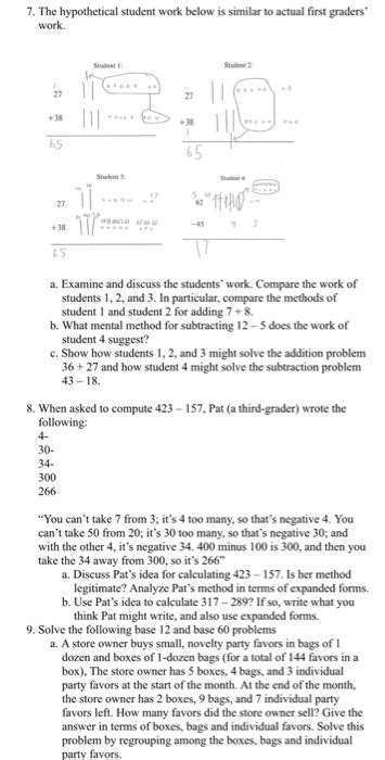 Solved 1 Addition Using The Partials Sums Algorithm