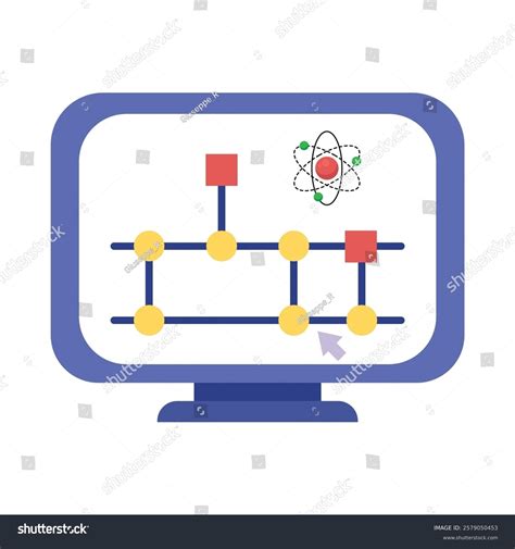 Ai Powered Quantum Computing System Simulating Stock Vector Royalty