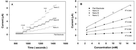 A Amperometric Current Responses Obtained For The Functionalized Naes Download Scientific