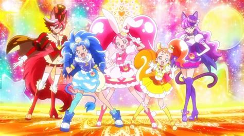 키라키라☆프리큐어 아라모드 5인 합동 변신 장면 Youtube