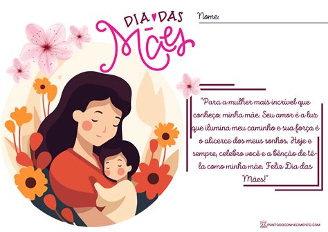 Cartão Dia Das Mães Para Imprimir Ponto Do Conhecimento