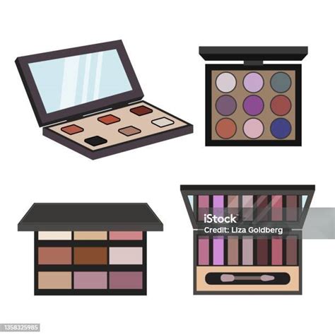 패션 메이크업 여성 뷰티 아이즈컬러 섀도우 팔레트 화장품의 사실적인 상세한 세트 파우더 콤팩트에 대한 스톡 벡터 아트 및 기타 이미지 파우더 콤팩트 0명 개인 장식품