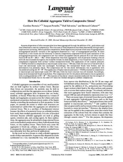 Pdf How Do Colloidal Aggregates Yield To Compressive Stress
