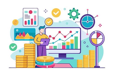 A Person Analyzes Investment Data Using A Laptop Surrounded By Charts