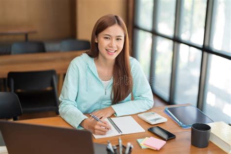 College Education Concept Teenage Girl Watching Video Tutorial Of